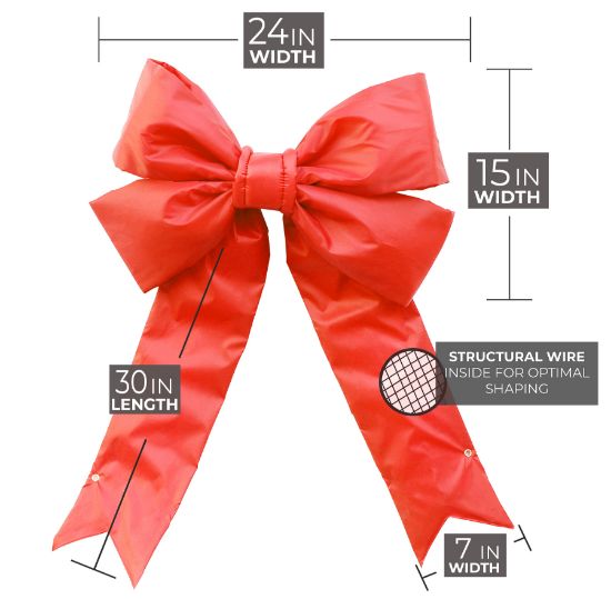 Holidynamics - 24" Red Nylon Bow